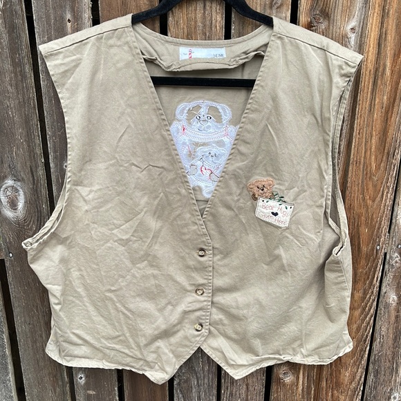 Vintage | Jackets & Coats | Vintage Mom Bear Vest Xxl 2x Hugs ...